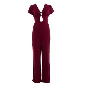 CHIARELLA Neutrals Veronica Jumpsuit – Burgundy - Red