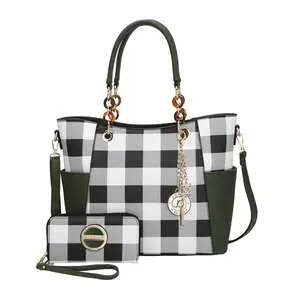 MKF COLLECTION BY MIA K. Bonita Tote Bag & Wallet Set Oiive