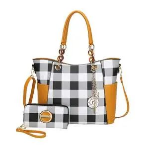 MKF COLLECTION BY MIA K. Bonita Tote Bag & Wallet Set Mustard
