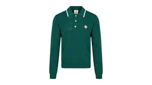 Casablanca Pointelle Long Sleeve Polo Shirt - Green