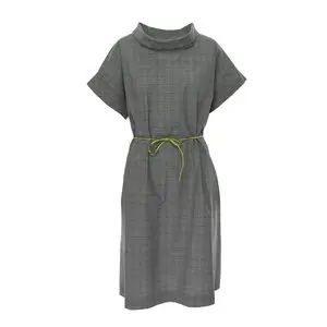 SILVIA SERBAN Oversized Checkered Dress - Grey