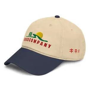 ANCHOR & CREW Neutrals Natural & Navy Good Company Supply Cotton Embroidered Cap - Blue