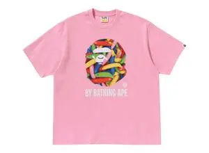 A BATHING APE Banana Bathing Ape Relaxed Fit Tee Shirt - Pink