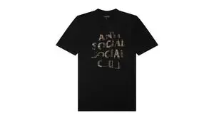 ANTI SOCIAL SOCIAL CLUB Plaid Applique Tee Shirt - Black
