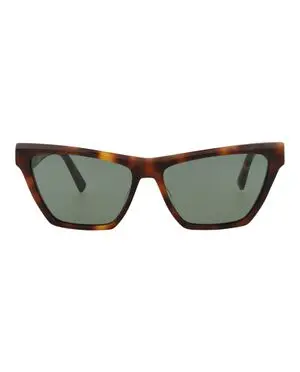 Saint Laurent Cat Eyeframe Acetate Sunglasses Havana Havana Green - Multicolor