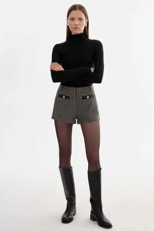 LAMARQUE Amrita Herringbone Mini Shorts