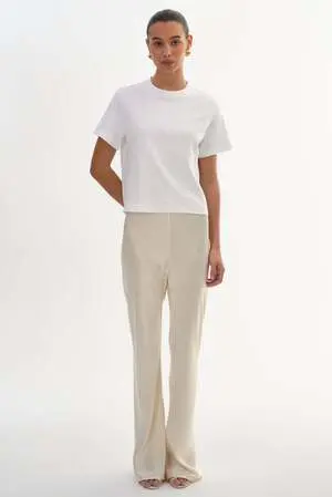 LAMARQUE Emile Bias Cut Pull-on Satin Pants - Cream