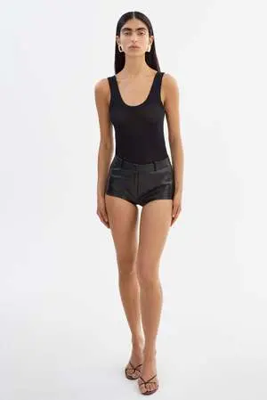 LAMARQUE Annaise Leather Hot Shorts Black
