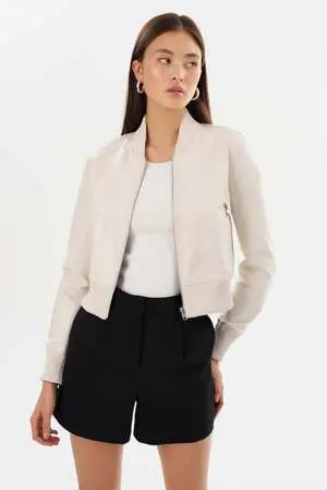 LAMARQUE Kordella Reversible Leather Bomber Jacket - One-color