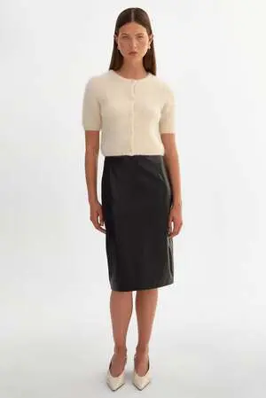 LAMARQUE Luciana Faux Leather Pencil Skirt - Black