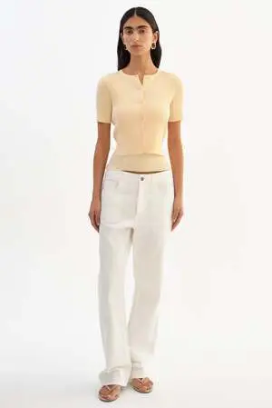 LAMARQUE Maeva Shimmery Rib Knit Cropped Cardigan
