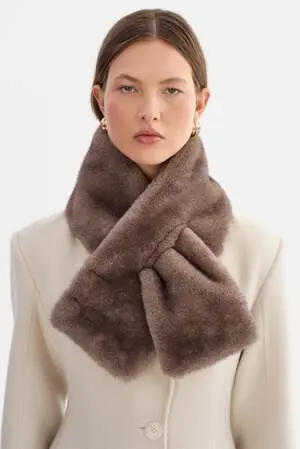 LAMARQUE Muse Faux Fur Scarf - Wolf