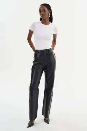LAMARQUE Shannon Leather Pants - Black