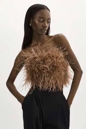 LAMARQUE Zaina Feather Bustier - Sirocco