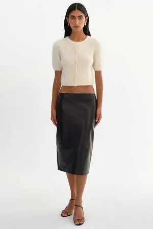 LAMARQUE Abril Low Rise Leather Skirt