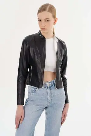 LAMARQUE Chapin Reversible Leather Bomber - Black/silver