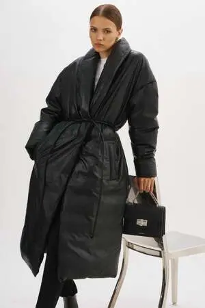 LAMARQUE Catalina Oversized Leather Blanket Coat