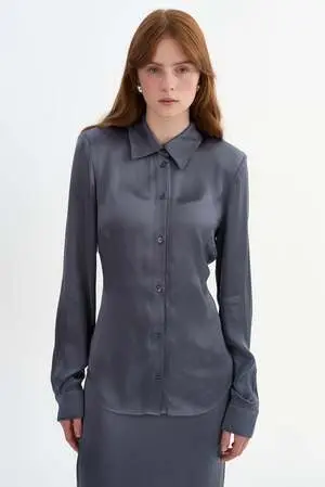 LAMARQUE Clarke Satin Shirt - Cream