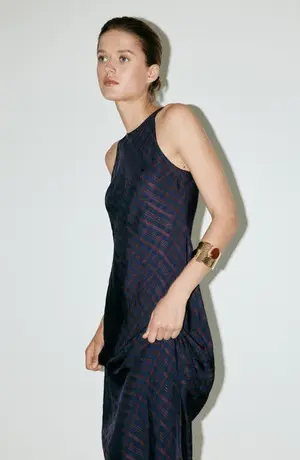 Mango Mimmi Check Print Midi Dress