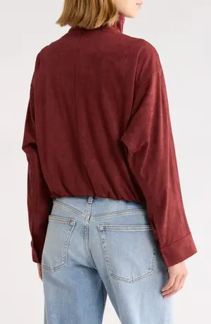 KITTENISH Faux Suede Bomber Jacket - Bardot