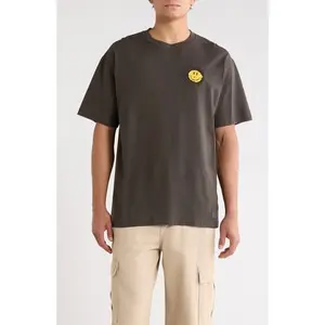 VANS Checkerboard Behaviour Cotton Graphic T-shirt - Faded Black