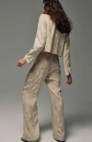 Mango Lenny Jacquard Straight Leg Pants