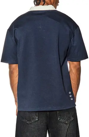 VOUSETI Post Game Embroidered Cotton Rugby Polo