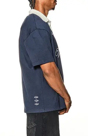 VOUSETI Post Game Embroidered Cotton Rugby Polo