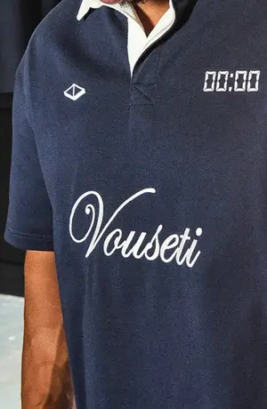 VOUSETI Post Game Embroidered Cotton Rugby Polo