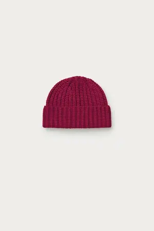 Iris Von Arnim Stonewashed Cashmere Beanie - Ruby Sw
