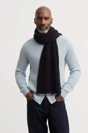 Iris Von Arnim Cashmere Scarf Navy