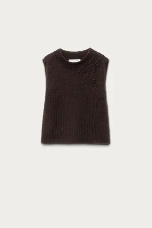 Iris Von Arnim Cashmere-Silk Top Chocolate