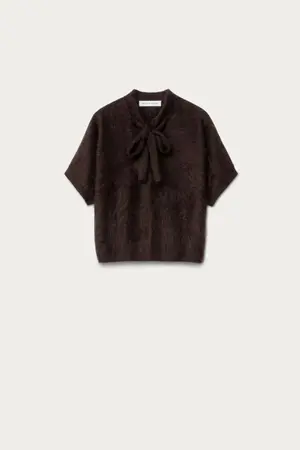 Iris Von Arnim Brushed Cashmere Top - Chocolate