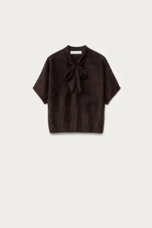 Iris Von Arnim Brushed Cashmere Top - Chocolate