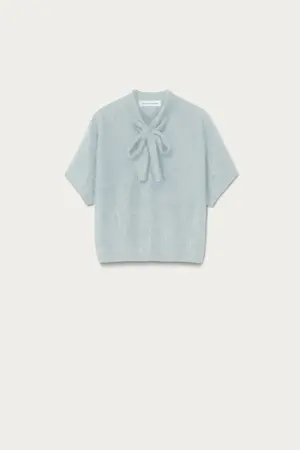 Iris Von Arnim Brushed Cashmere Top - Glacier