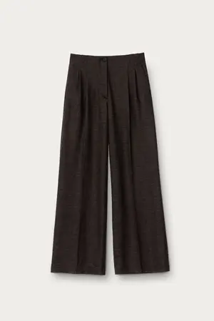 Iris Von Arnim Pleated Trousers Black/chocolate