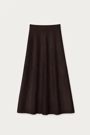 Iris Von Arnim Brushed Cashmere Skirt - Chocolate