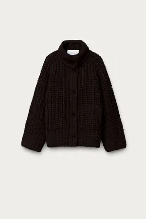 Iris Von Arnim Handknit Jacket - Chocolate