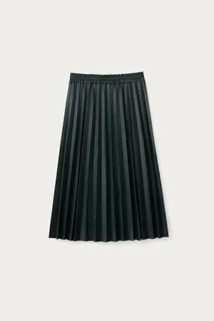 Iris Von Arnim Leather Skirt - Pine Green