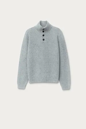 Iris Von Arnim Wool-cashmere Half-zip Sweater - Arctic