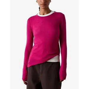 Whistles Crewneck Long-sleeve Jersey Top
