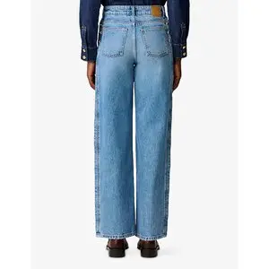 Claudie Pierlot Cut-out Straight-leg Denim Jeans