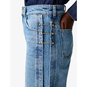 Claudie Pierlot Cut-out Straight-leg Denim Jeans