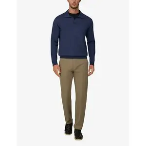 Boggi Milano Open-collar Knitted Polo Shirt