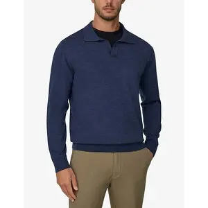 Boggi Milano Open-collar Knitted Polo Shirt