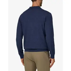 Boggi Milano Open-collar Knitted Polo Shirt