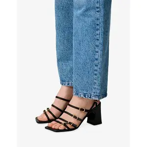 Claudie Pierlot Strappy Satin Heeled Sandals