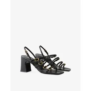 Claudie Pierlot Strappy Satin Heeled Sandals