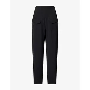 Oddmuse Waisted Wide-leg Woven Trousers - Black