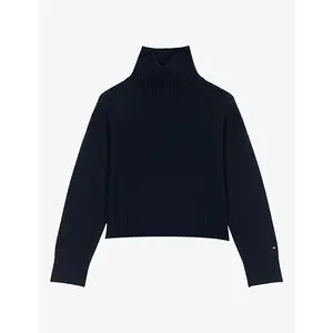 Maje High-neck Relaxed-fit Cashmere-blend Jumper